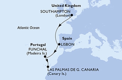 6 Night Canary Islands Cruise On MSC Virtuosa Departing From Southampton